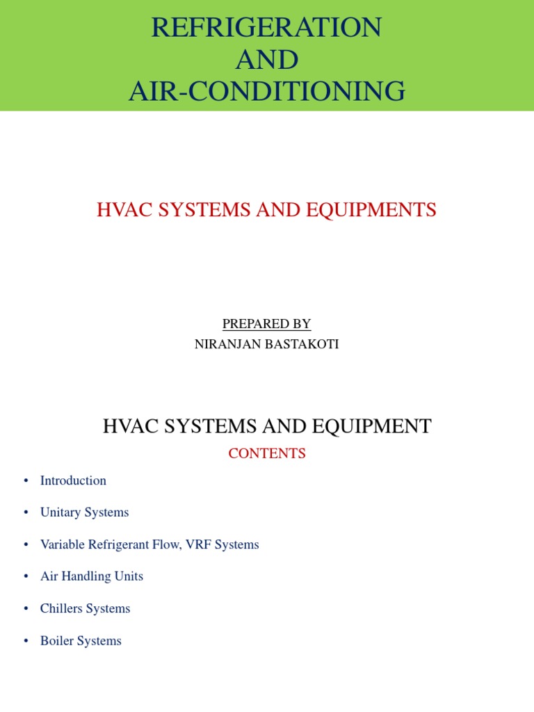 HVAC Systems and Equipment | PDF | Air Conditioning | Duct (Flow)