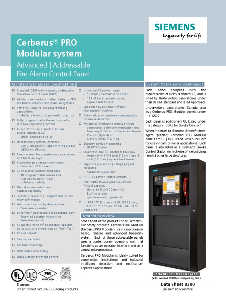 Cerberus® PRO Modular System: Advanced - Addressable | PDF | Computer ...