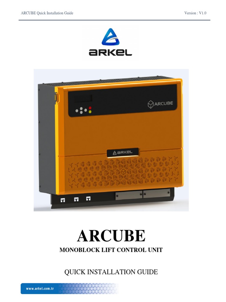 Arcube Quick Installation Guide V10.en | PDF | Elevator | Electric Motor