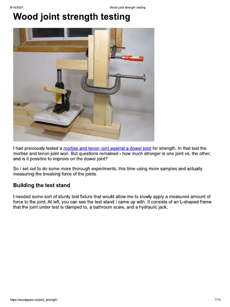Joint Strength Testing | PDF