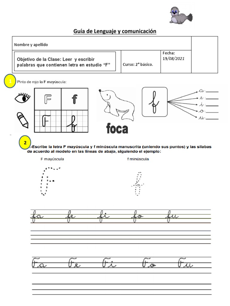 Guia Apoyo Letra F | PDF