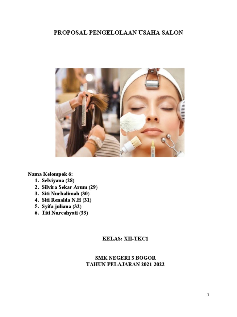 Proposal Pengelolaan Salon Kecantikan Xii-Tkc1 | PDF