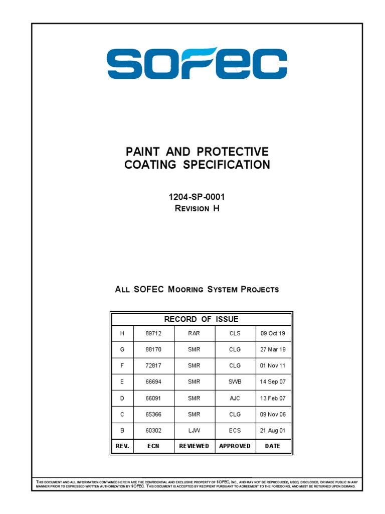ESP - DE PINTURA Rev. H Paint and Coating Spec | PDF | Galvanization | Paint