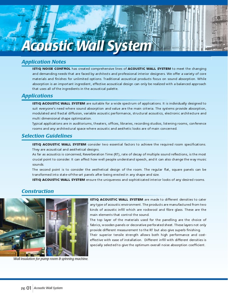 ISTIQ Acoustic Wall System Overview | PDF | Acoustics | Sound