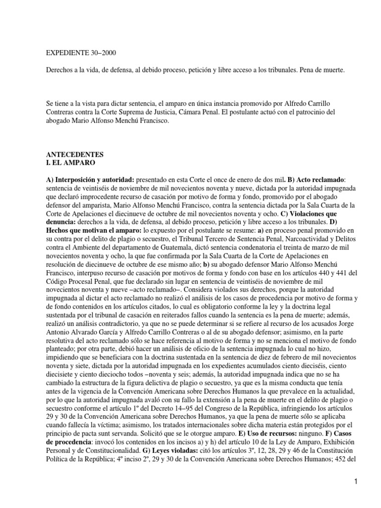 SENTENCIA | Derecho penal | Pena capital