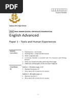 2022 HSC English Advanced p1 | PDF