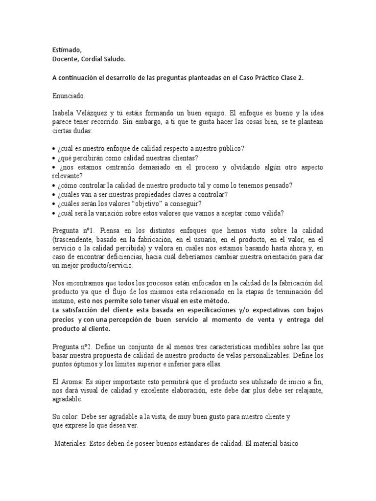 Caso Practico Clase 2 | PDF | Cliente