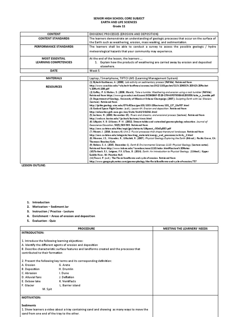 Erosion and Deposition in Grade 11 Science | PDF | Glacier | Erosion