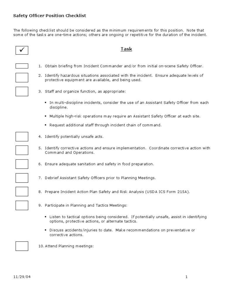 Safety Officer | PDF | Incident Command System | Prevention