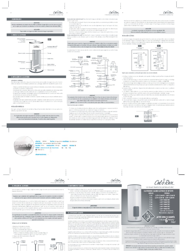 Manual CALOREX-ELECTRICO Alta - Compressed | PDF