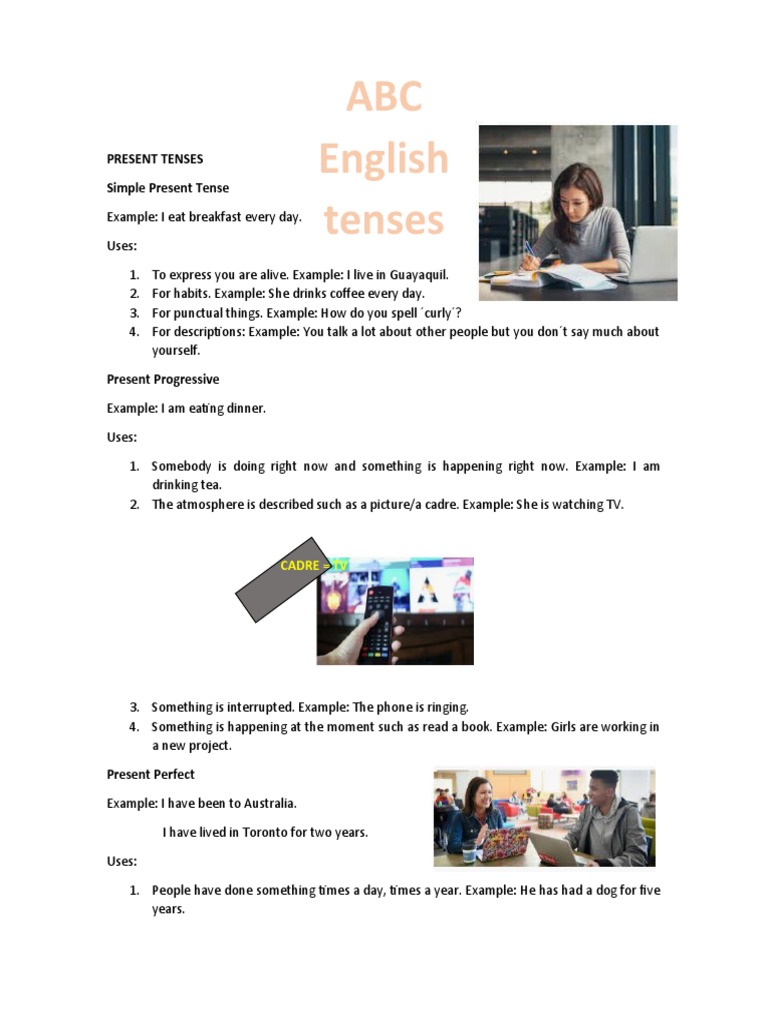 ABC English Tenses by María Auxiliadora Jácome Ortega | PDF ...