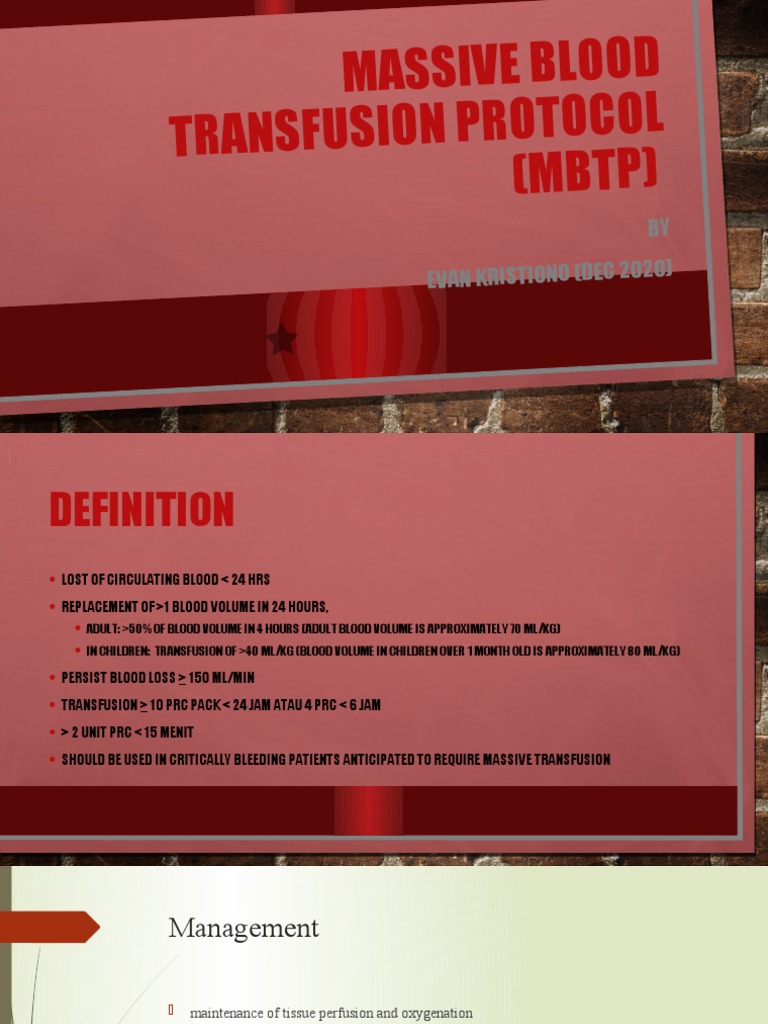 Massive Blood Transfusion | PDF | Bleeding | Blood
