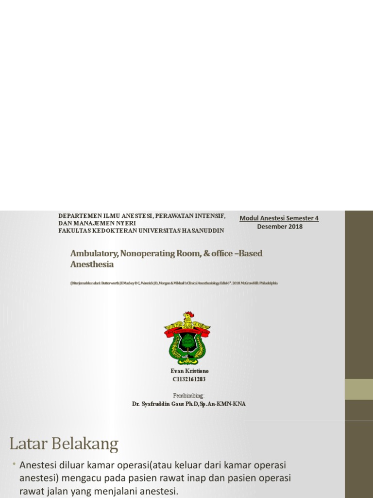 Anesthesia Outside Operating Rooms | PDF | Intensive Care Unit | Pain