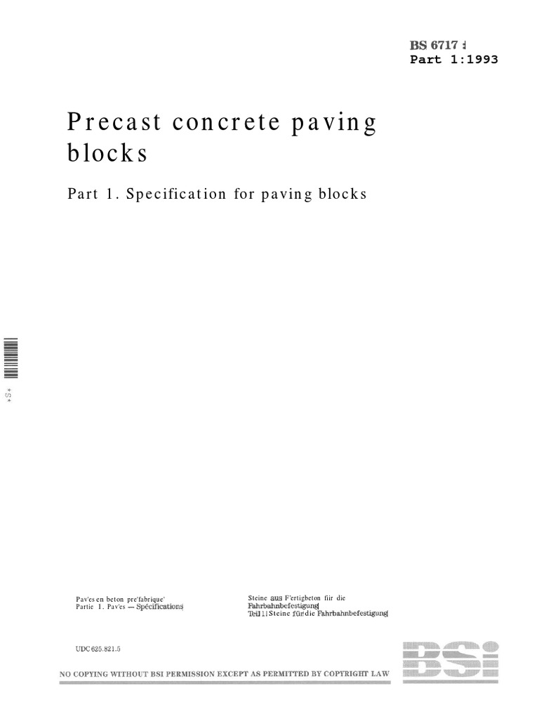 BS 6717 - Paving Blocks | PDF