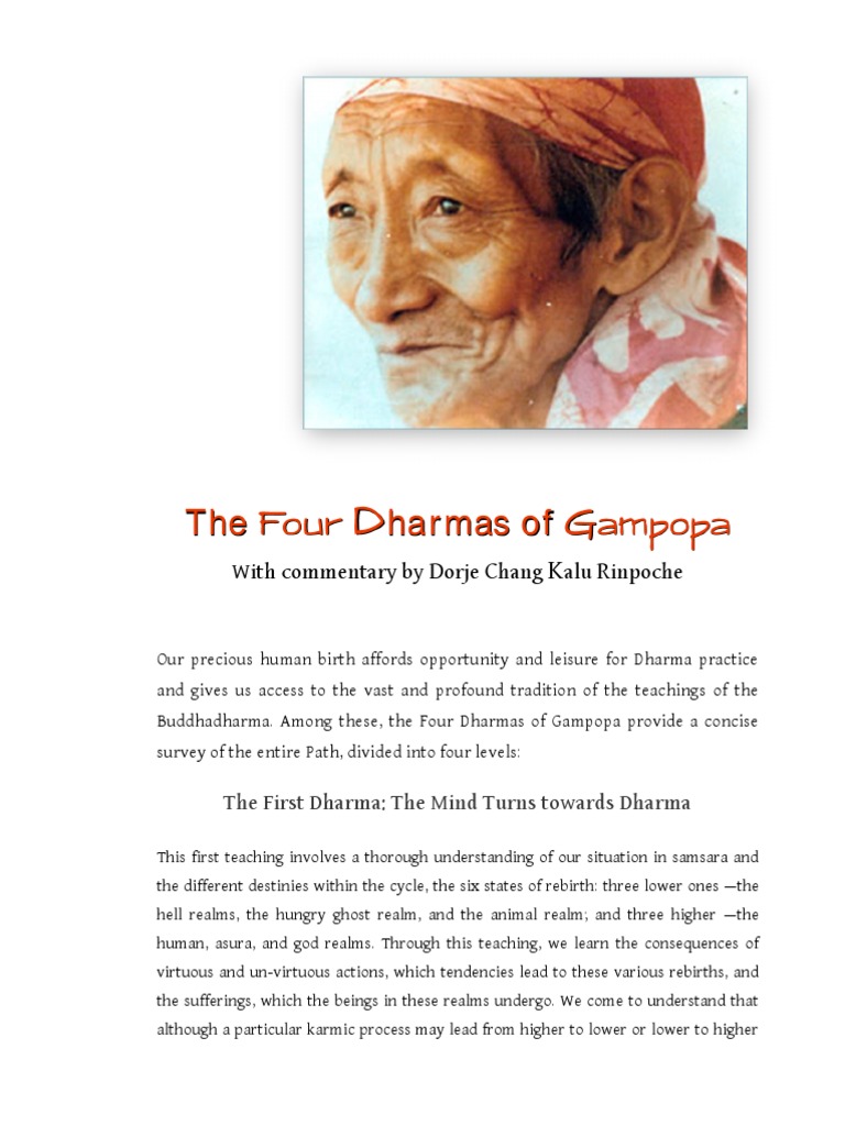 Four Dharmas of Gampopa Explained | PDF | Mantra | Śūnyatā