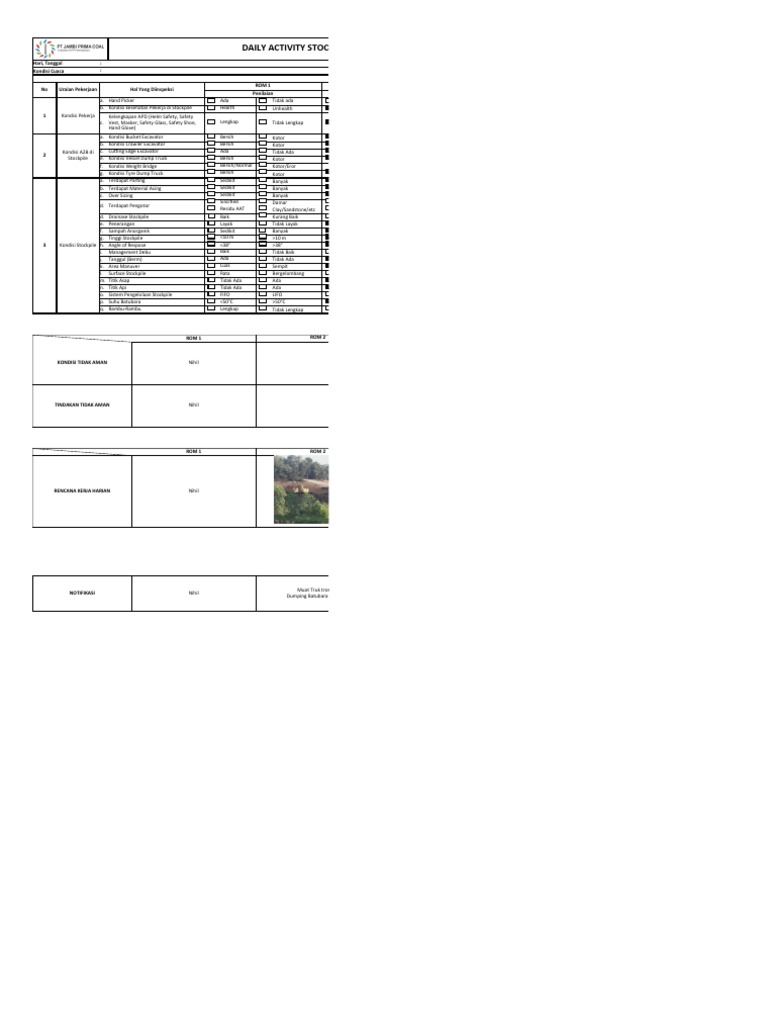 Daily Inspeksi Stockpile | PDF