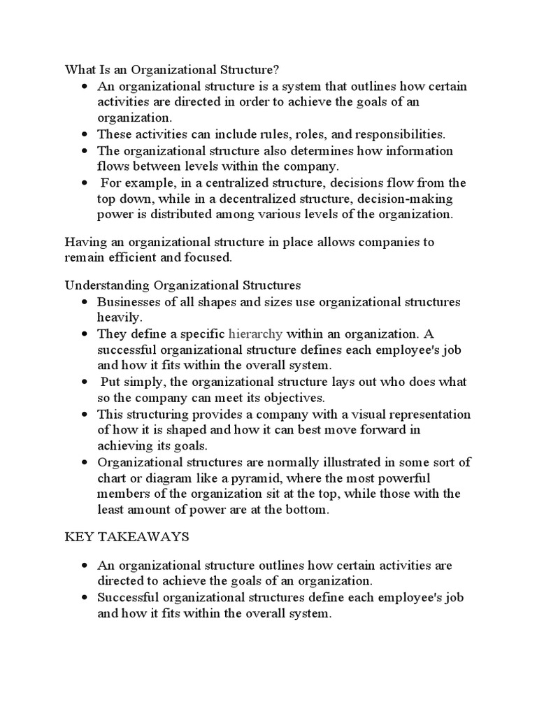 Organizational Structures Explained | PDF | Organizational Structure ...