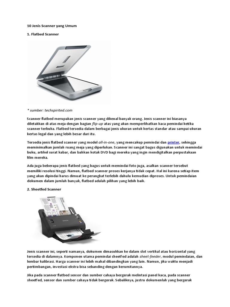 10 Jenis Scanner Yang Umum | PDF