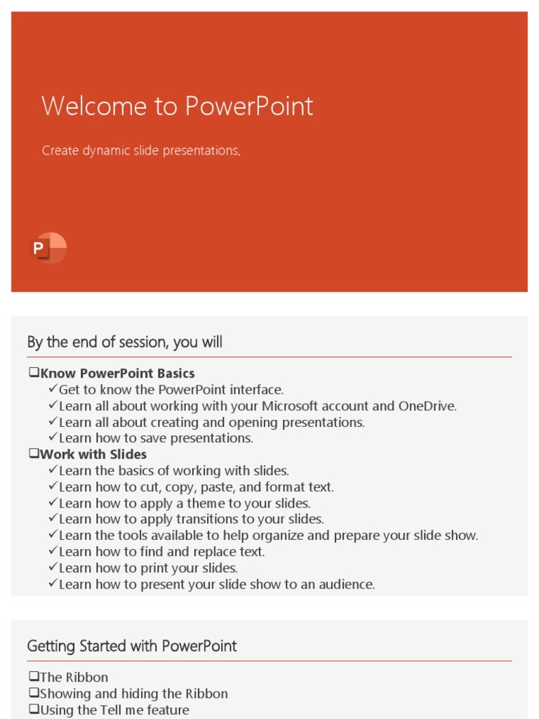 Welcome To Powerpoint: Create Dynamic Slide Presentations | PDF ...