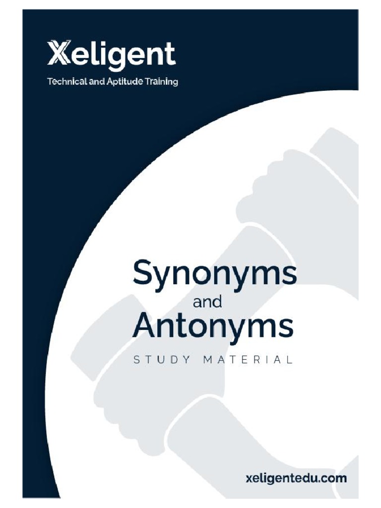 Synonyms and Antonyms Guide | PDF | Question