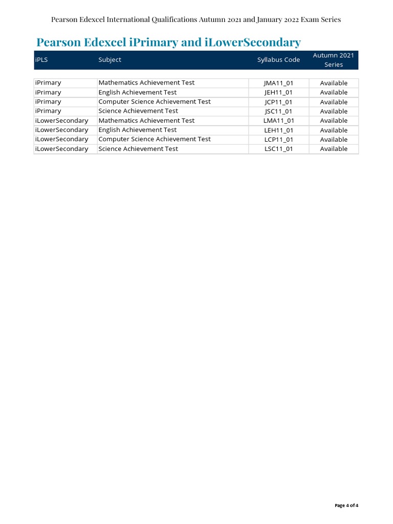 Pearson Edexcel Iprimary and Ilowersecondary | PDF | Science | Qualifications