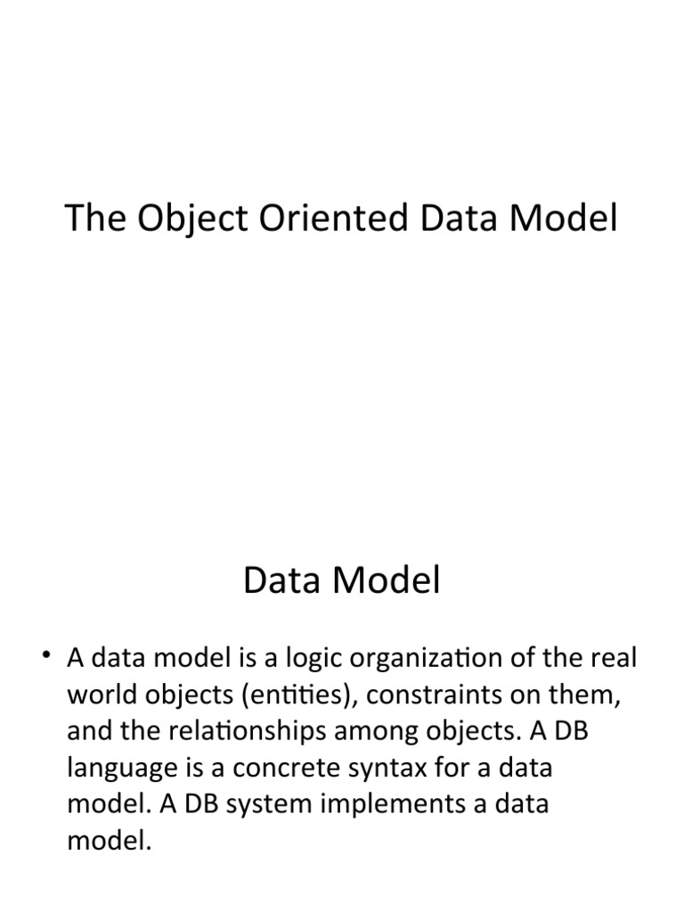 The Object Oriented Data Model | PDF | Inheritance (Object Oriented Programming) | Class ...