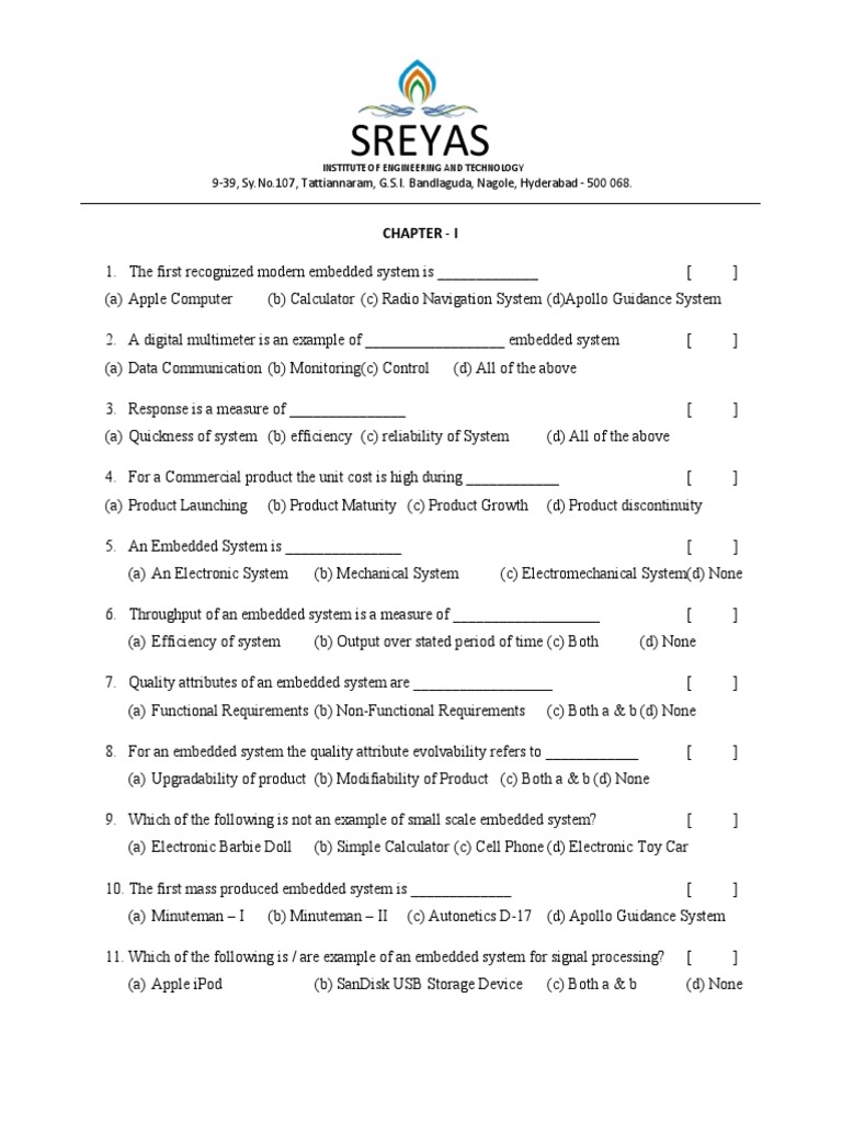 ESD Objective Questions | PDF | Thread (Computing) | Process (Computing)