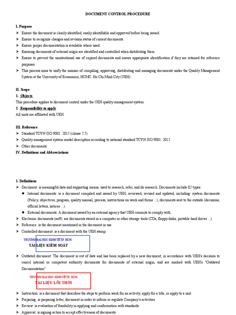 Document Control Procedure | PDF | Iso 9000 | Quality Management