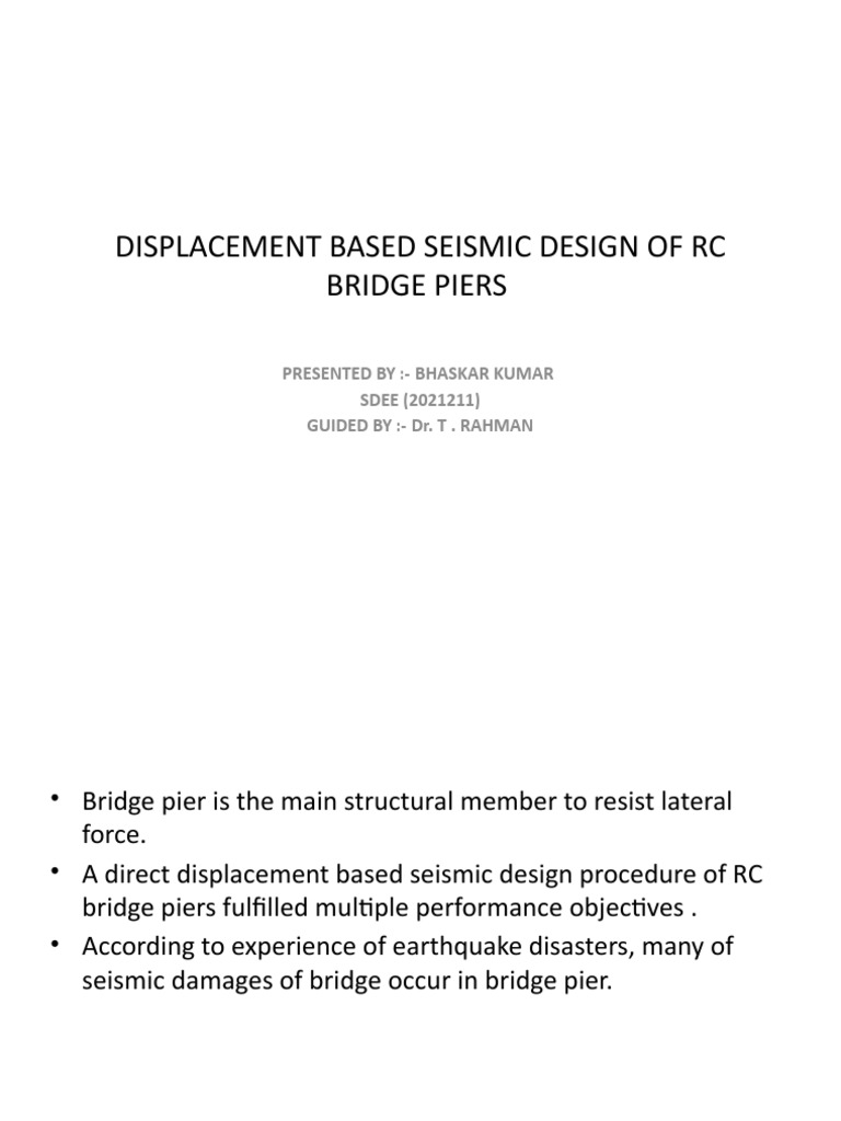 Seismic Design of RC Bridge Piers | PDF | Strength Of Materials | Yield ...