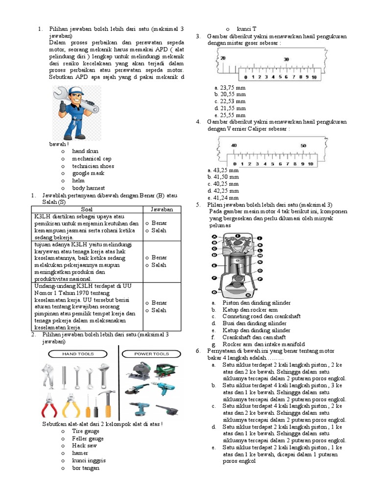 Soal US TBSM 2021 (Siswa) | PDF