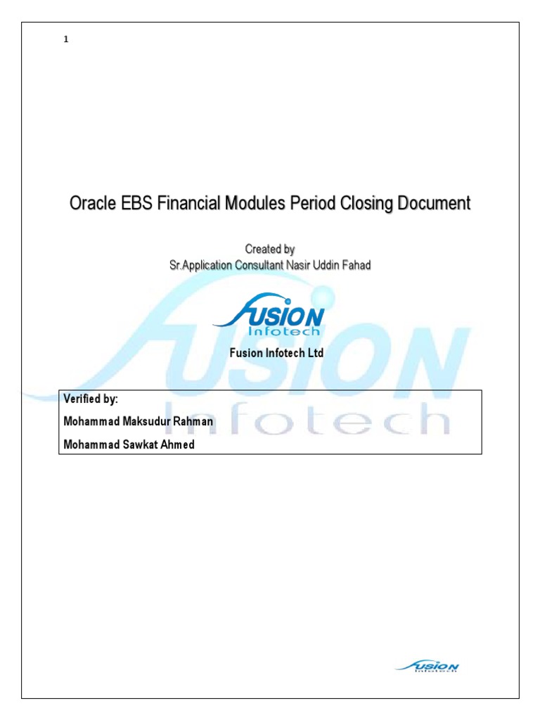 Oracle EBS Financial Period Closing Activity | PDF | Accounts Payable ...