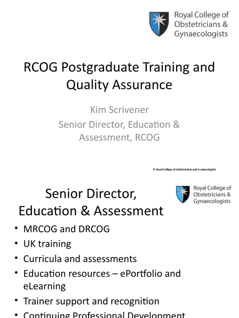 3 RCOG Postgraduate Training & QA KS | PDF | Health Care | Health Sciences