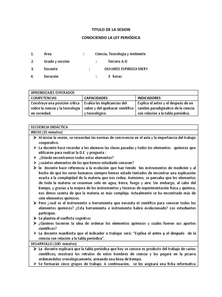 Conociendo La Ley Periodica | PDF | Tabla periódica | Química
