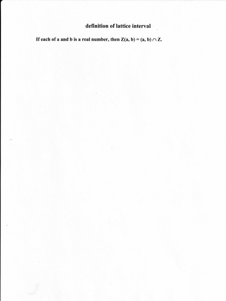 Definition of Lattice Interval | PDF | Teaching Methods & Materials
