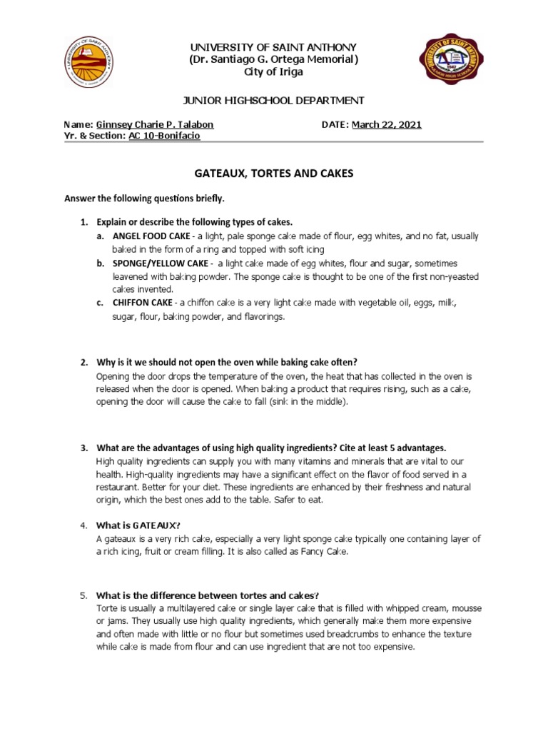 Gateaux Tortes and Cakes | PDF | Cakes | Baked Goods