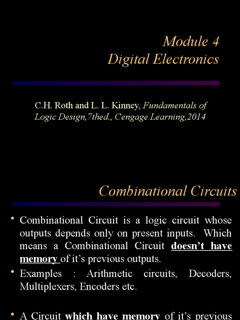 Digital Electronics: C.H. Roth and L. L. Kinney, Fundamentals of | PDF | Mathematical Logic ...