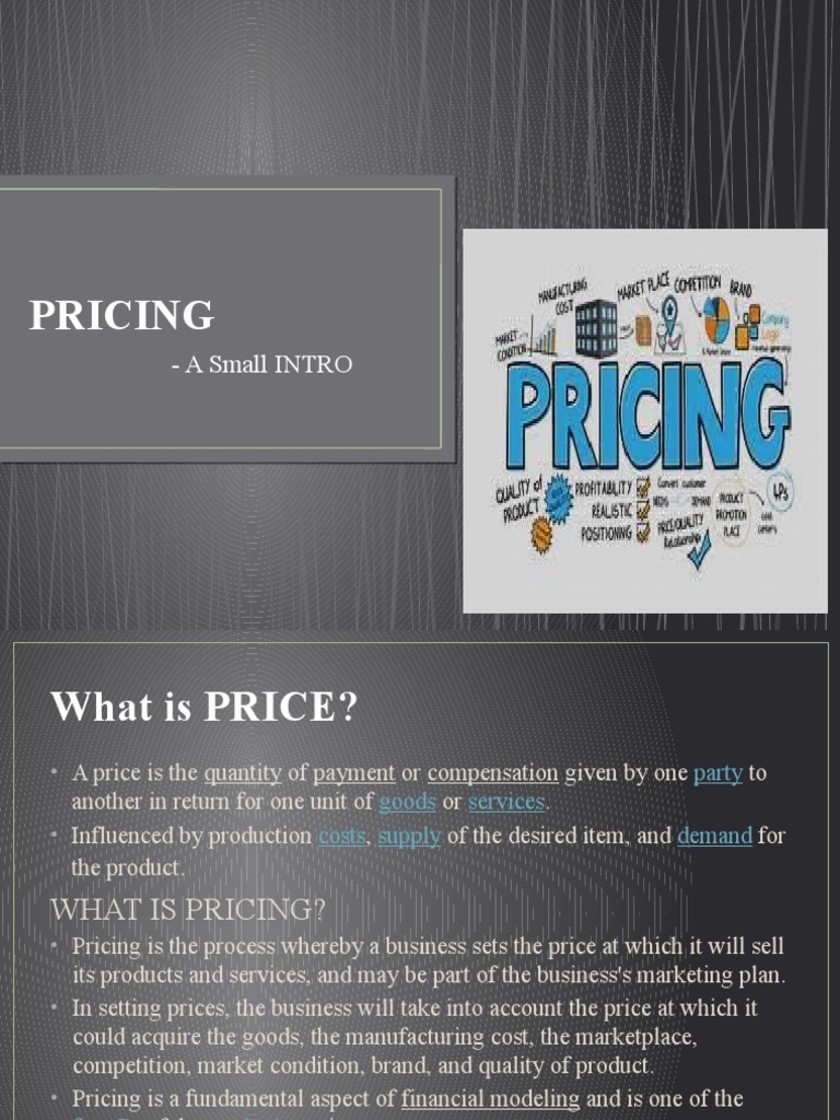 Pricing: - A Small INTRO | PDF | Pricing | Prices