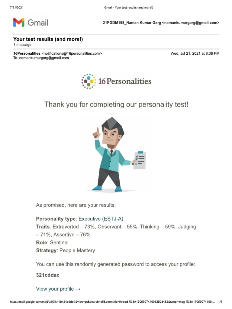 16 Personalities Test | PDF