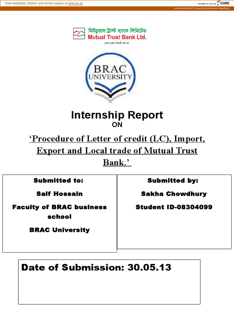 Procedure of Letter of Credit (LC), Import | PDF | Banks | Deposit Account