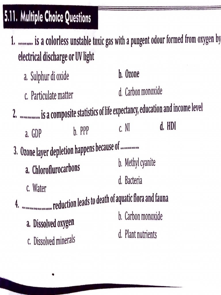Environmental Pollution Quiz Questions | PDF | Waste | Waste Management