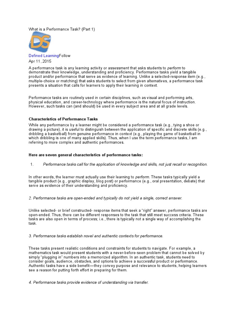 what-is-a-performance-task-pdf-educational-assessment-learning