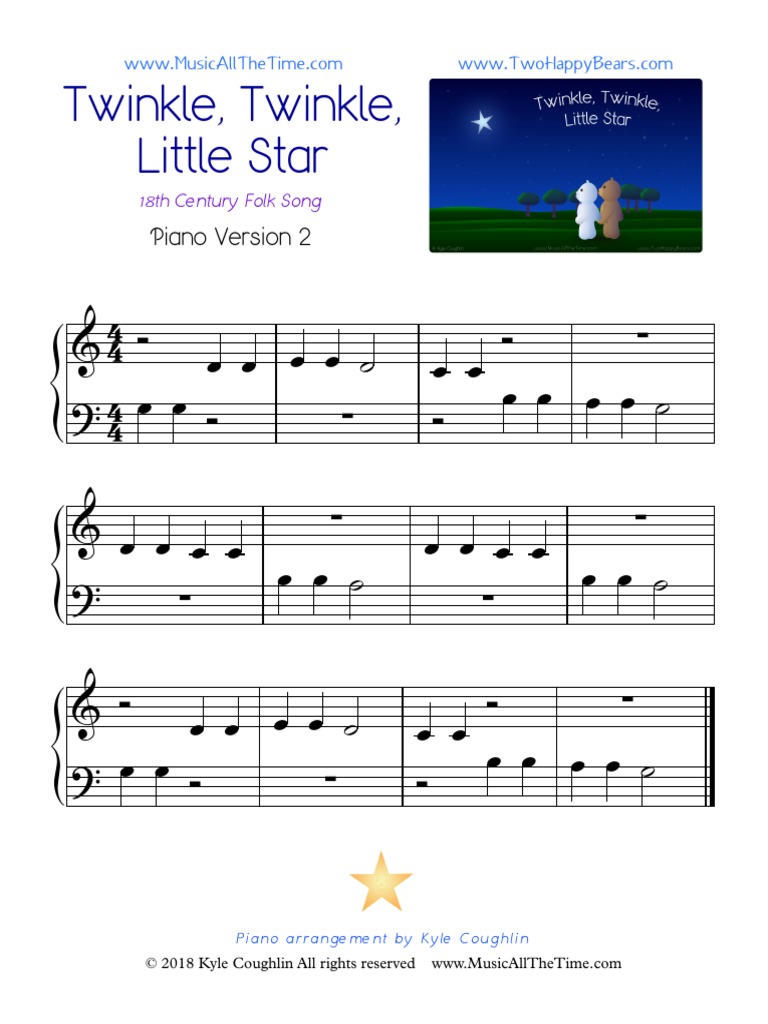 Twinkle Twinkle Little Star For Piano Easy | PDF