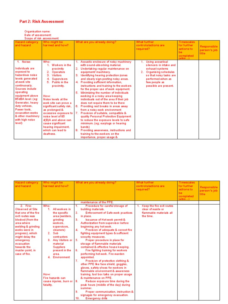IG2 Risk Assessment for Construction Sites | PDF | Personal Protective ...