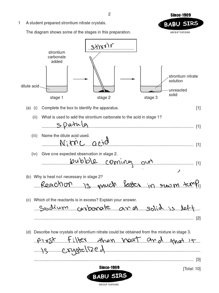 Chemistry Atp XTH Igcse 28-06-2021 | PDF | Ammonia | Sodium