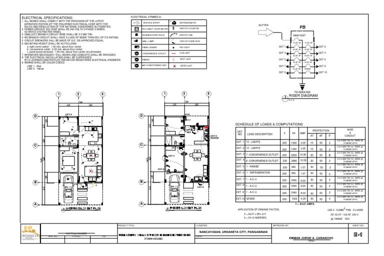 Electrical Specifications:: Riser Diagram | PDF | Electrical Wiring | Incandescent Light Bulb
