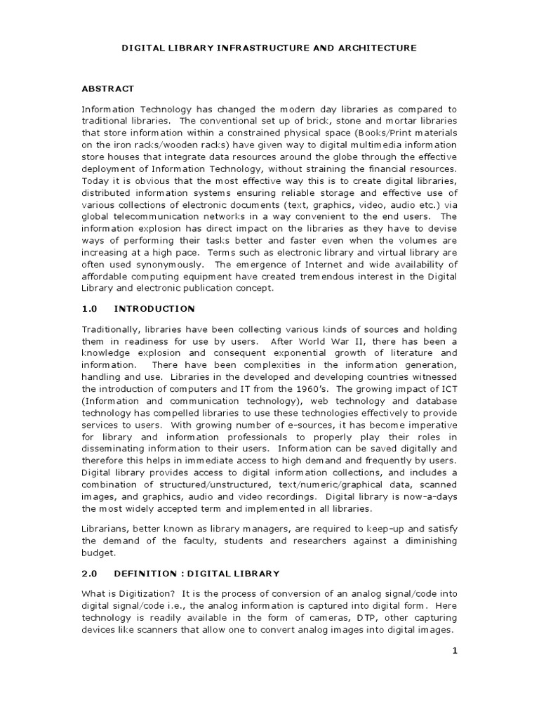 Digital Library Infrastructure and Architecture | PDF | Libraries ...