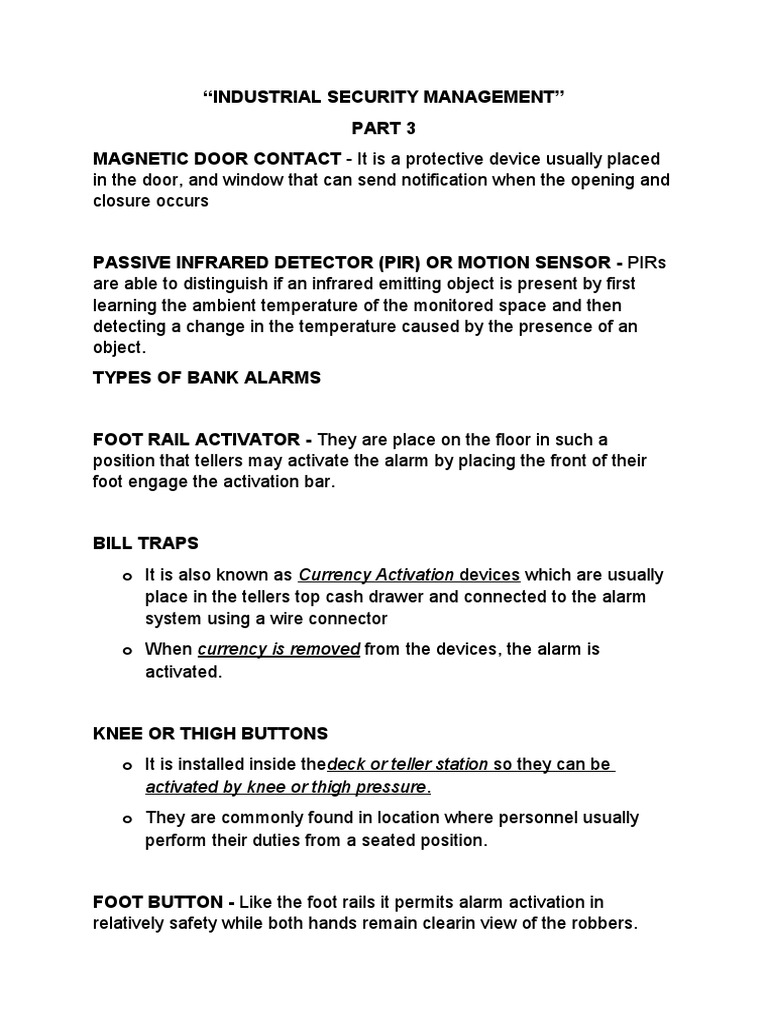 Industrial Security Management 3 | PDF | Equipment | Manufactured Goods