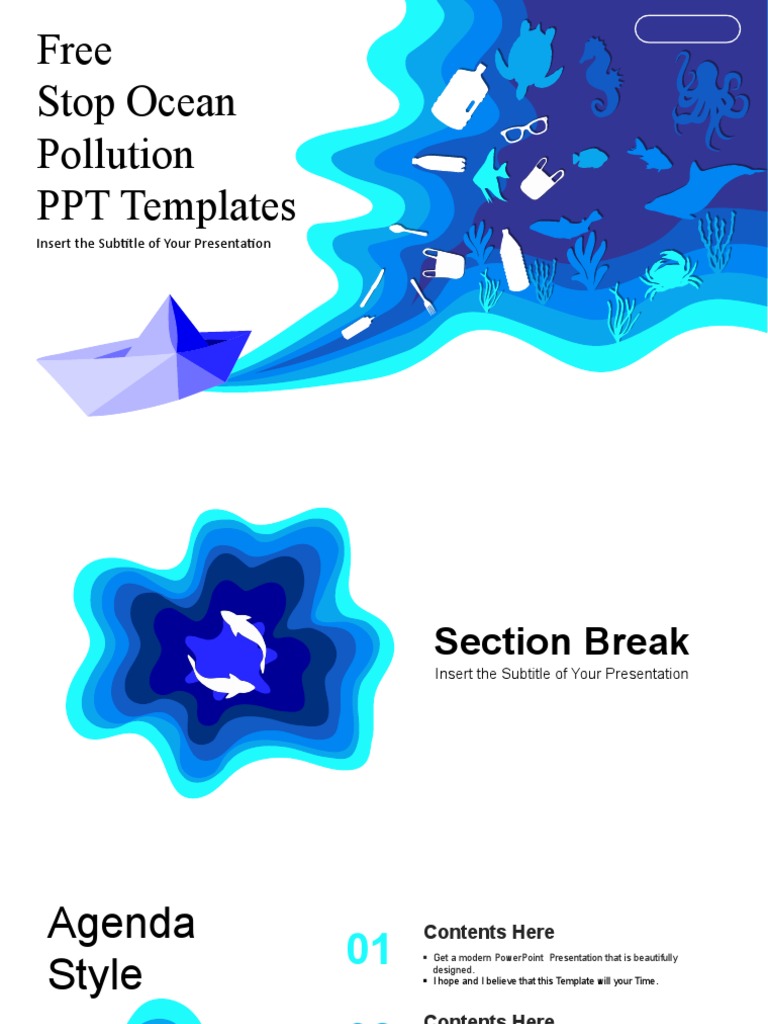 Stop Ocean Plastic Pollution PowerPoint Templates | PDF | Microsoft ...