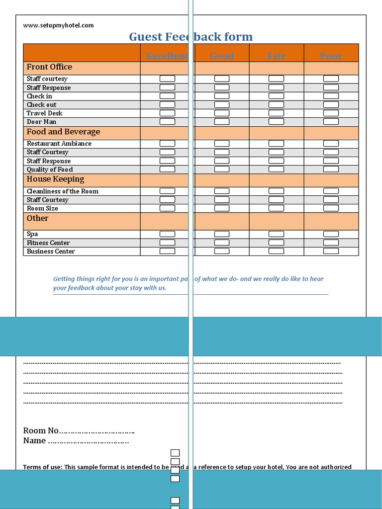 Hotel Guest Feedback Form Template | PDF