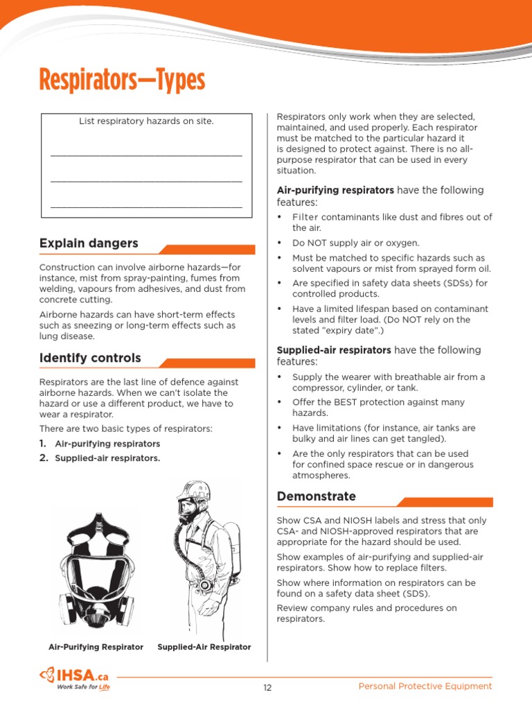 Occupational Safety Guidelines For Respirators – SSKEHG
